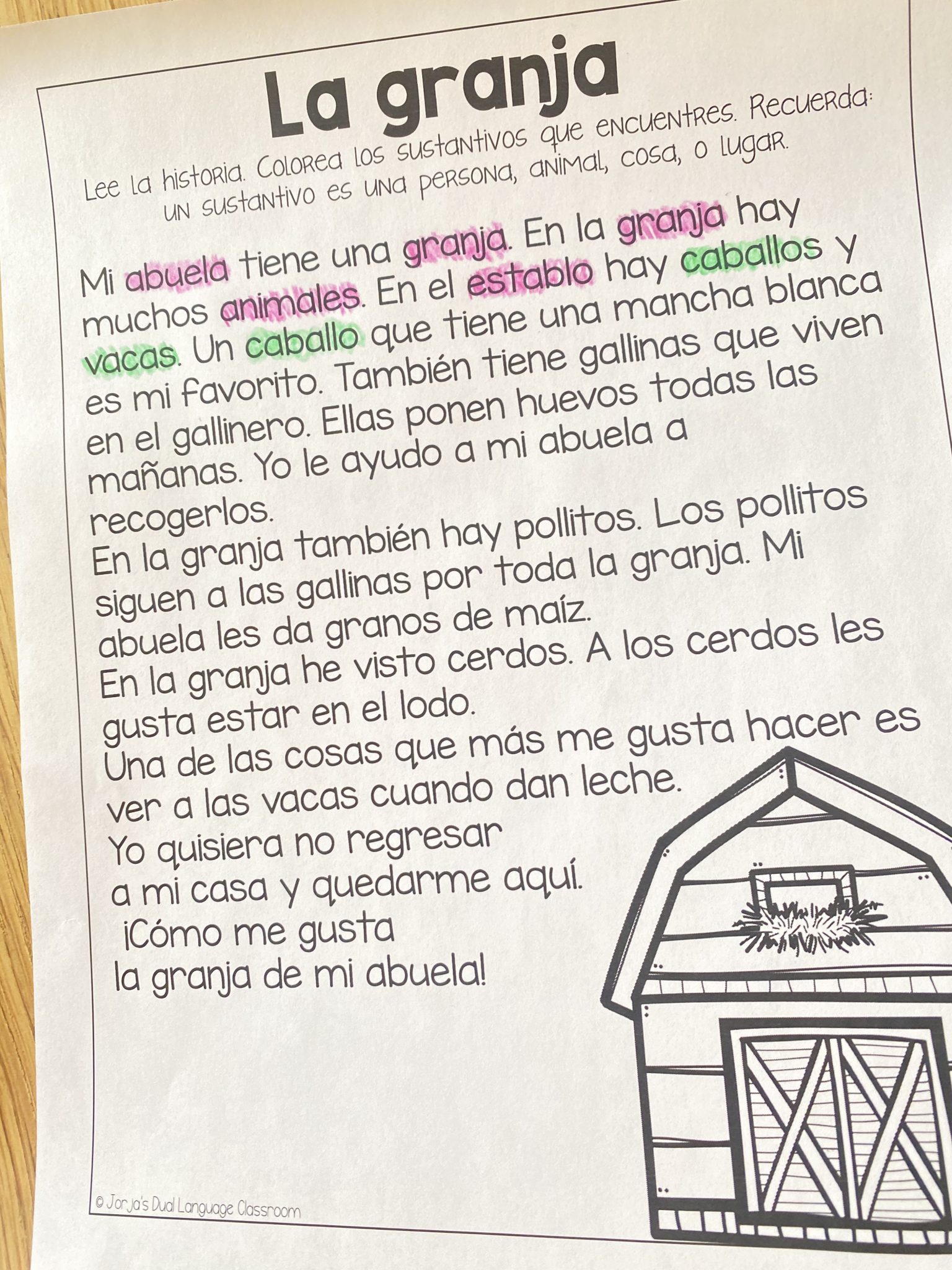 Actividades de sustantivos para niños - Jorja's Dual Language Classroom