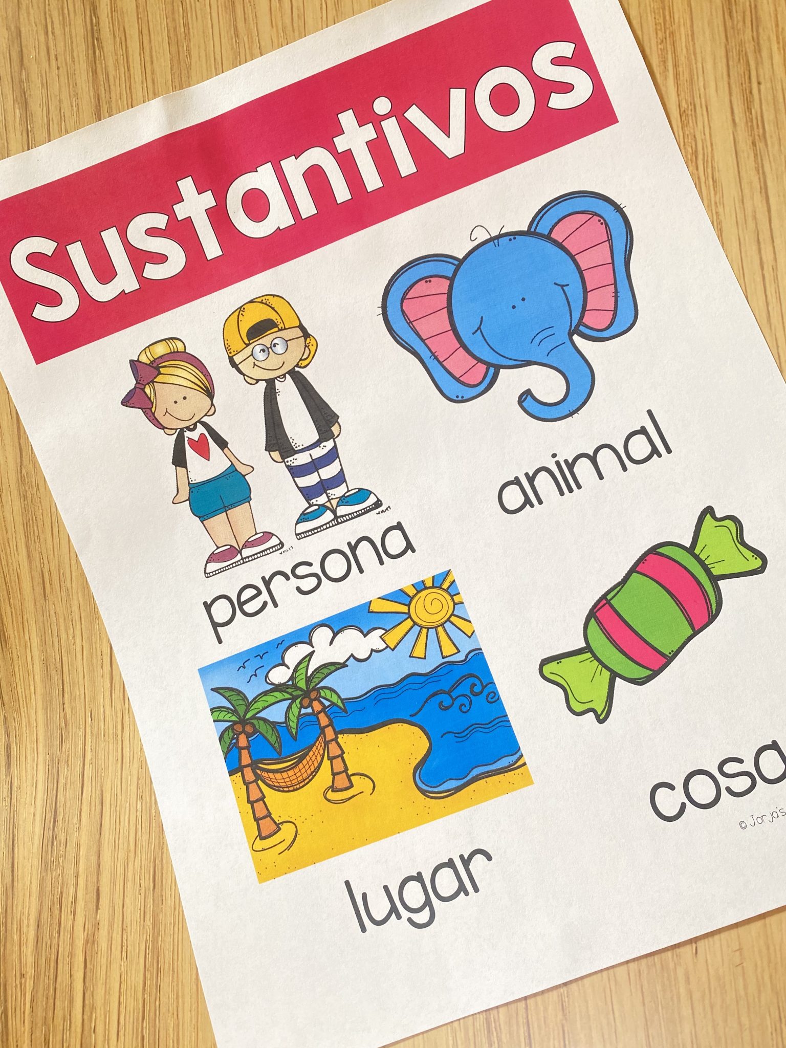 Actividades de sustantivos para niños - Jorja's Dual Language Classroom