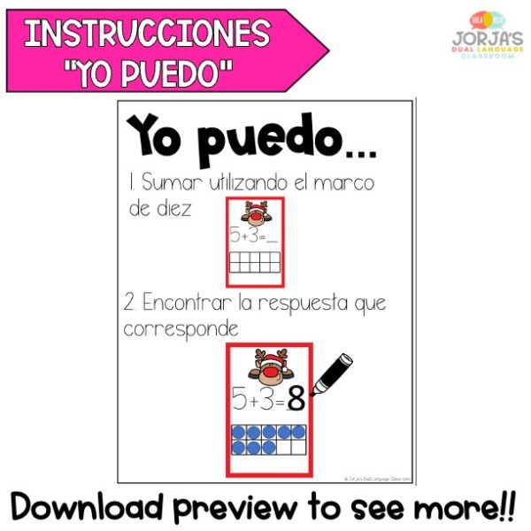 Centros de matemáticas kinder DICIEMBRE Math Centers in Spanish - Jorja ...