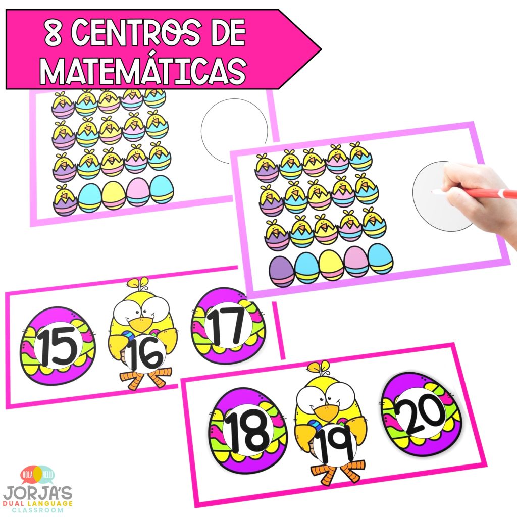 Centros de matemáticas ABRIL Math Centers in Spanish - Jorja's Dual ...