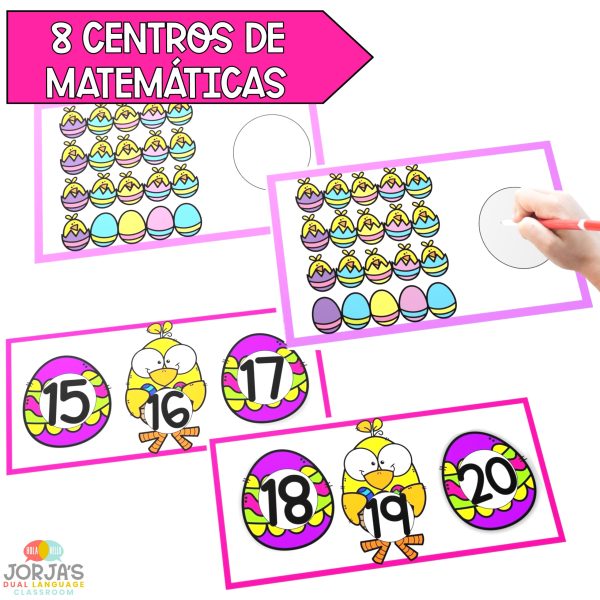 Centros de matemáticas ABRIL Math Centers in Spanish - Jorja's Dual ...