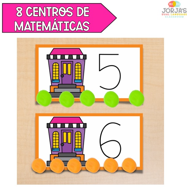 Centros de matemáticas kinder octubre Math Centers in Spanish - Jorja's ...
