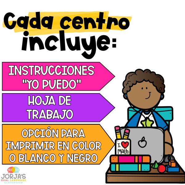 Centros de matemáticas kinder ENERO Math Centers in Spanish - Jorja's ...