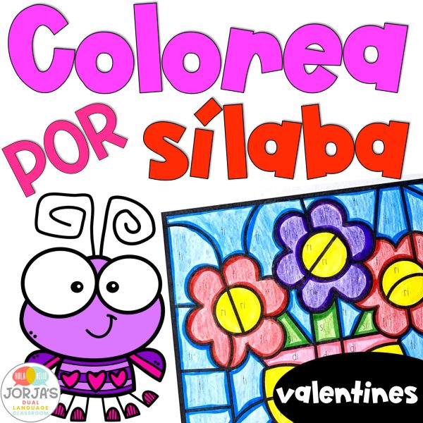 Sílabas con i Colorea por sílaba San Valentín Valentines in Spanish ...