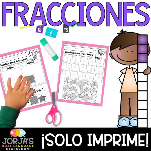 Fracciones Hojas de trabajo - Fractions in Spanish - Jorja's Dual ...