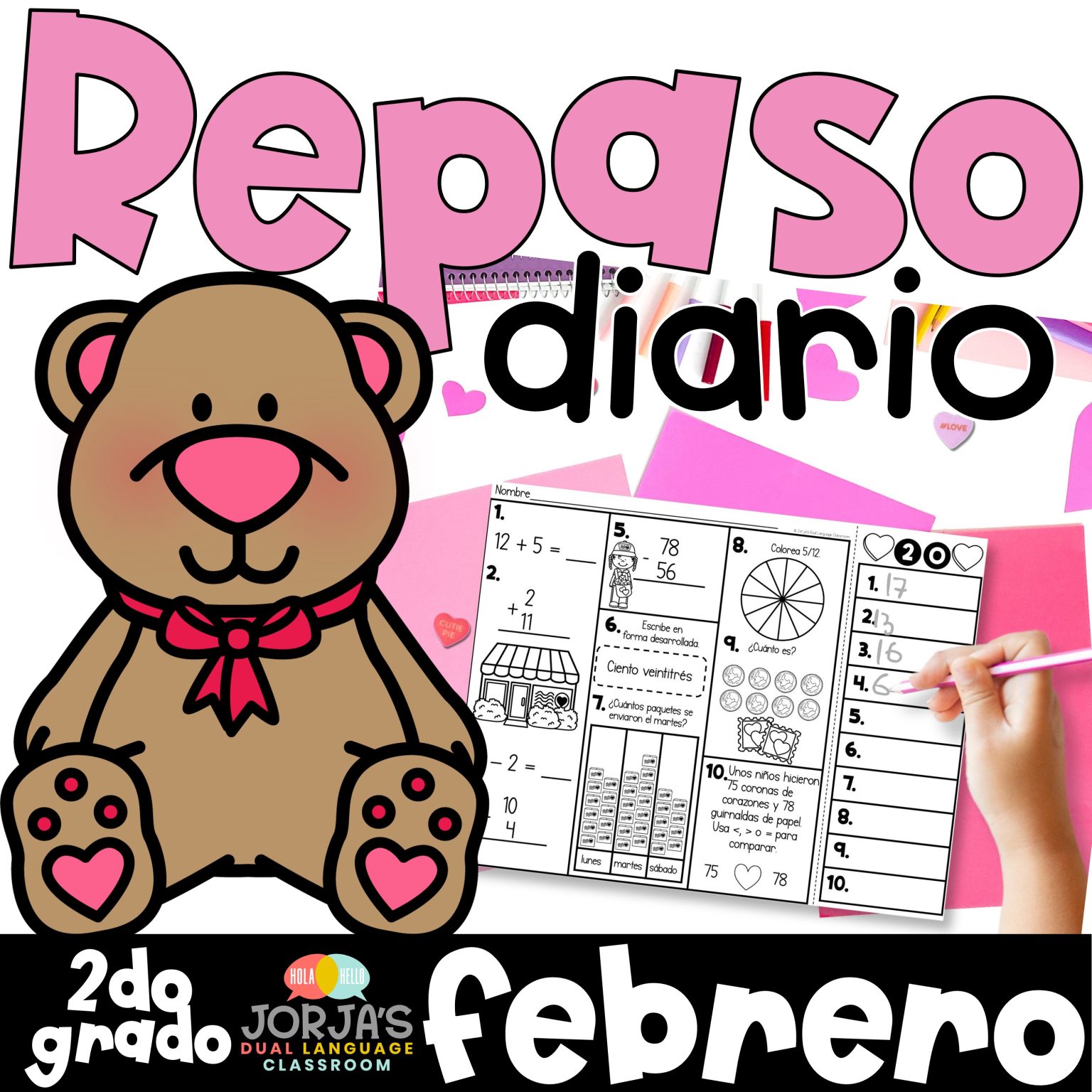 Repaso diario Segundo grado español - 2nd Spanish Spiral Review FEBRERO ...