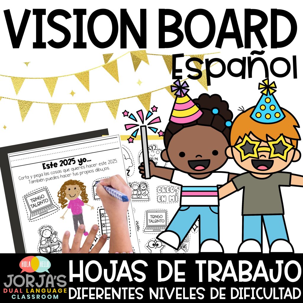 Visión board 2025 para niños Propósitos de año nuevo en español ...