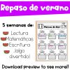 Repaso de verano preescolar Summer Review in Spanish Prek Activities ...