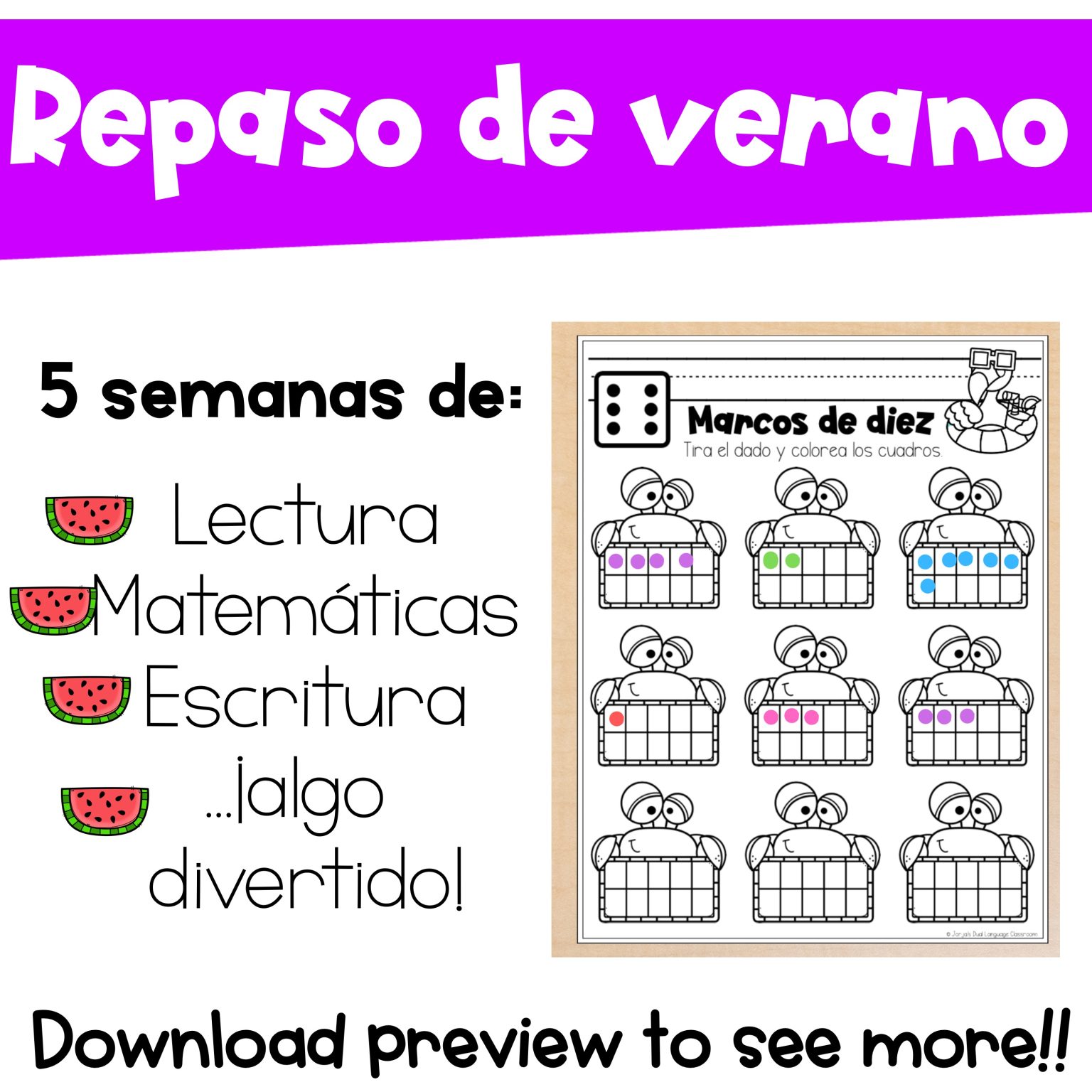 Repaso de verano preescolar Summer Review in Spanish Prek Activities ...