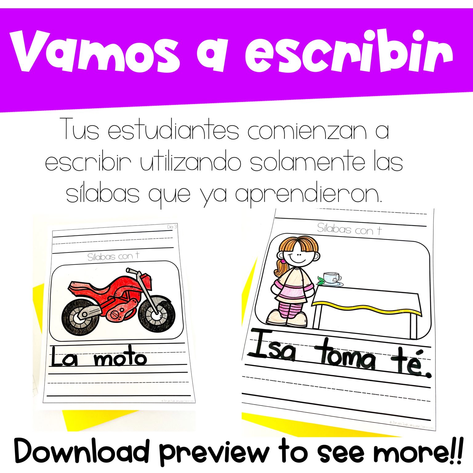 Escritura para niños kinder y primer grado Hojas de trabajo - Jorja's ...