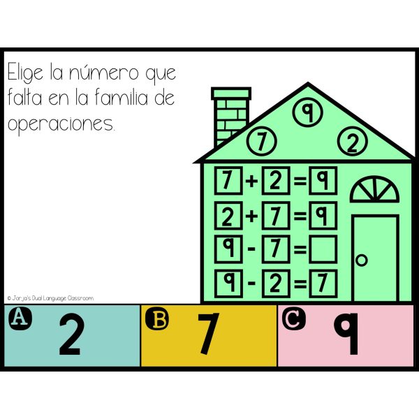 Familia de operaciones DIGITAL Actividades Segundo Grado Fact Family ...