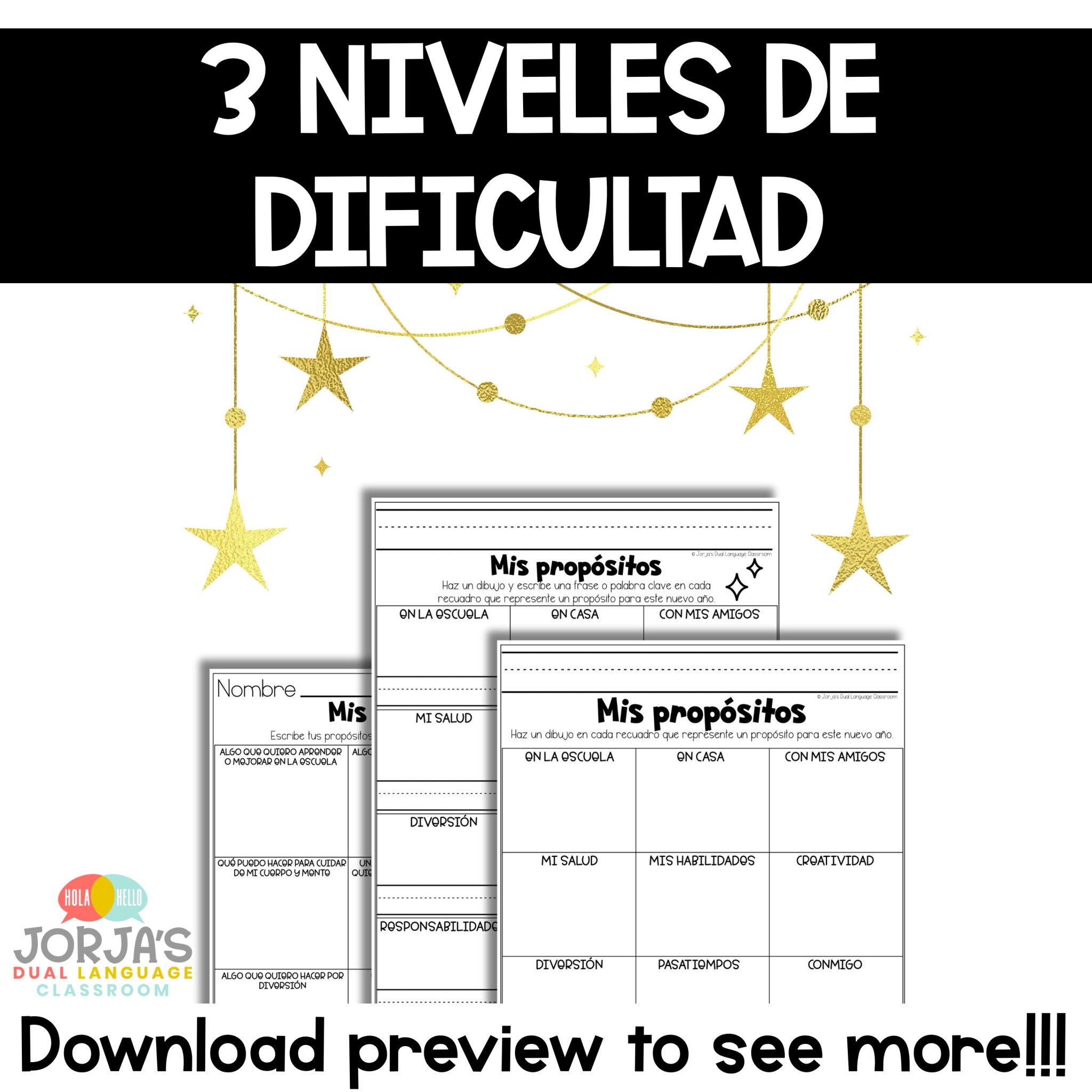 Visión board 2026 para niños Propósitos de año nuevo en español ...