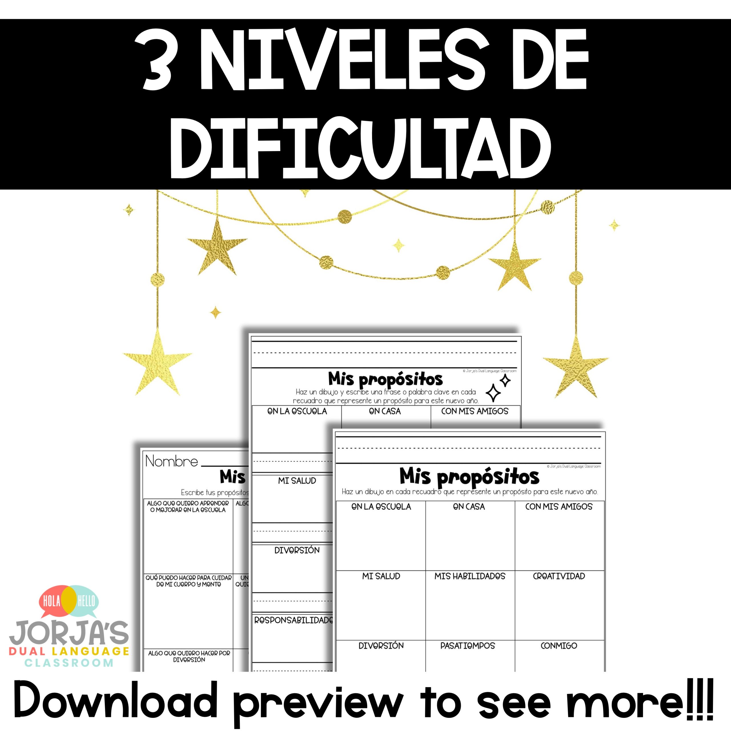 Visión board 2026 para niños Propósitos de año nuevo en español ...