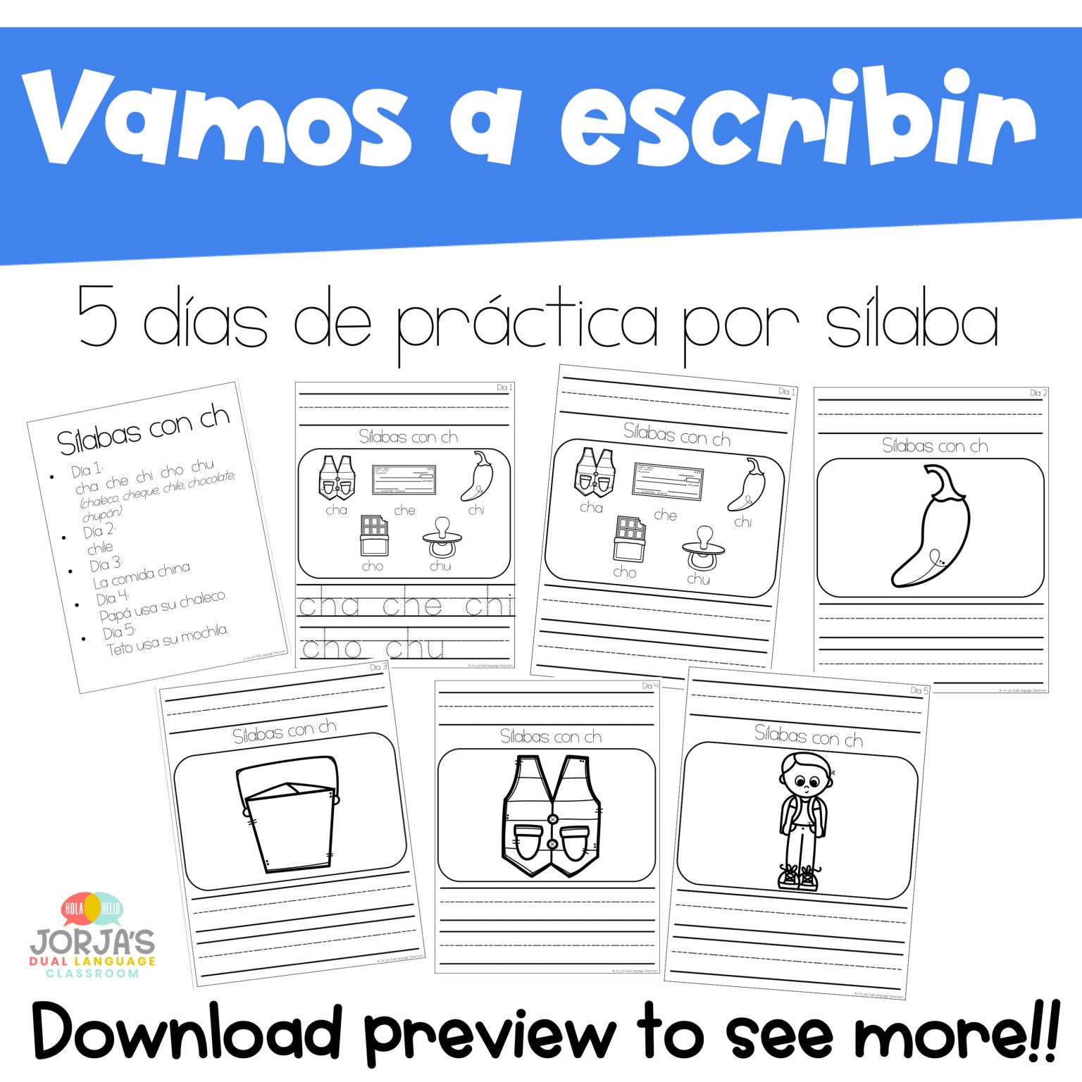 Escritura para niños kinder y primer grado Hojas de trabajo - Jorja's ...