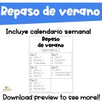 Repaso de verano preescolar Summer Review in Spanish Prek Activities ...