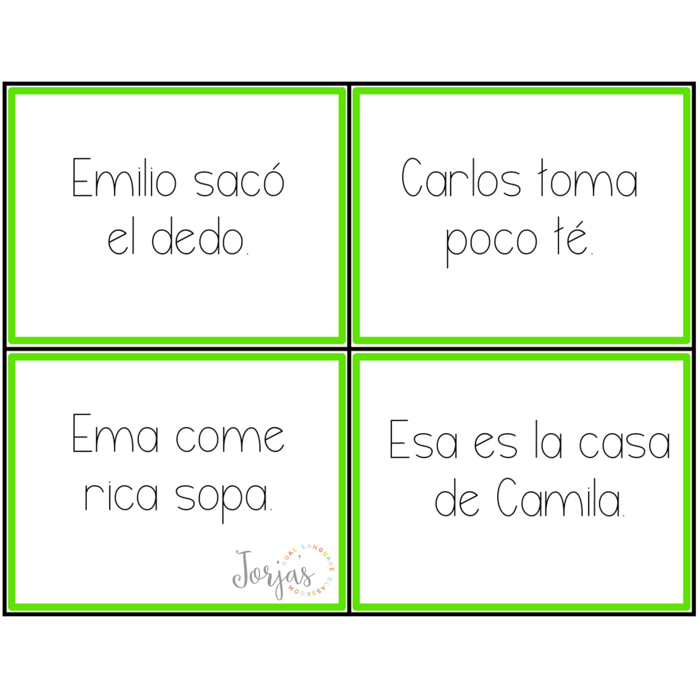 Fluidez Tarjetas de sílabas, palabras, frases y oraciones Fluency in ...