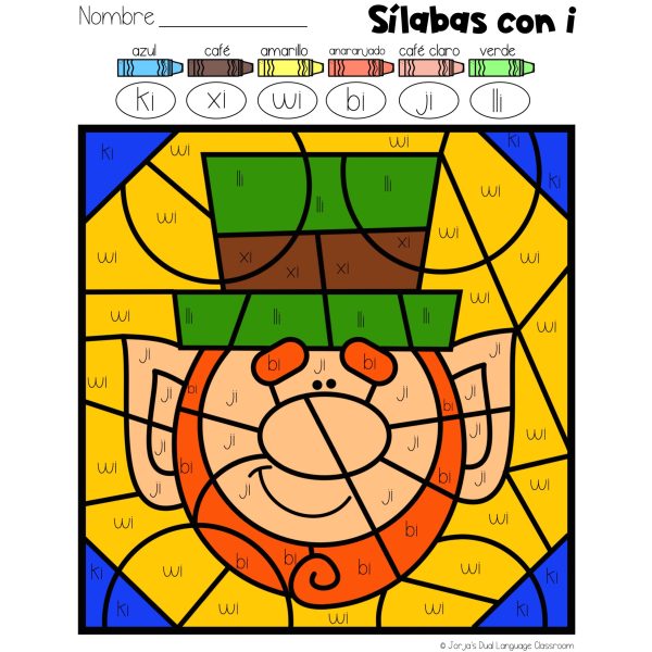 Colorea por sílaba San Patricio St Patricks in Spanish - Jorja's Dual ...
