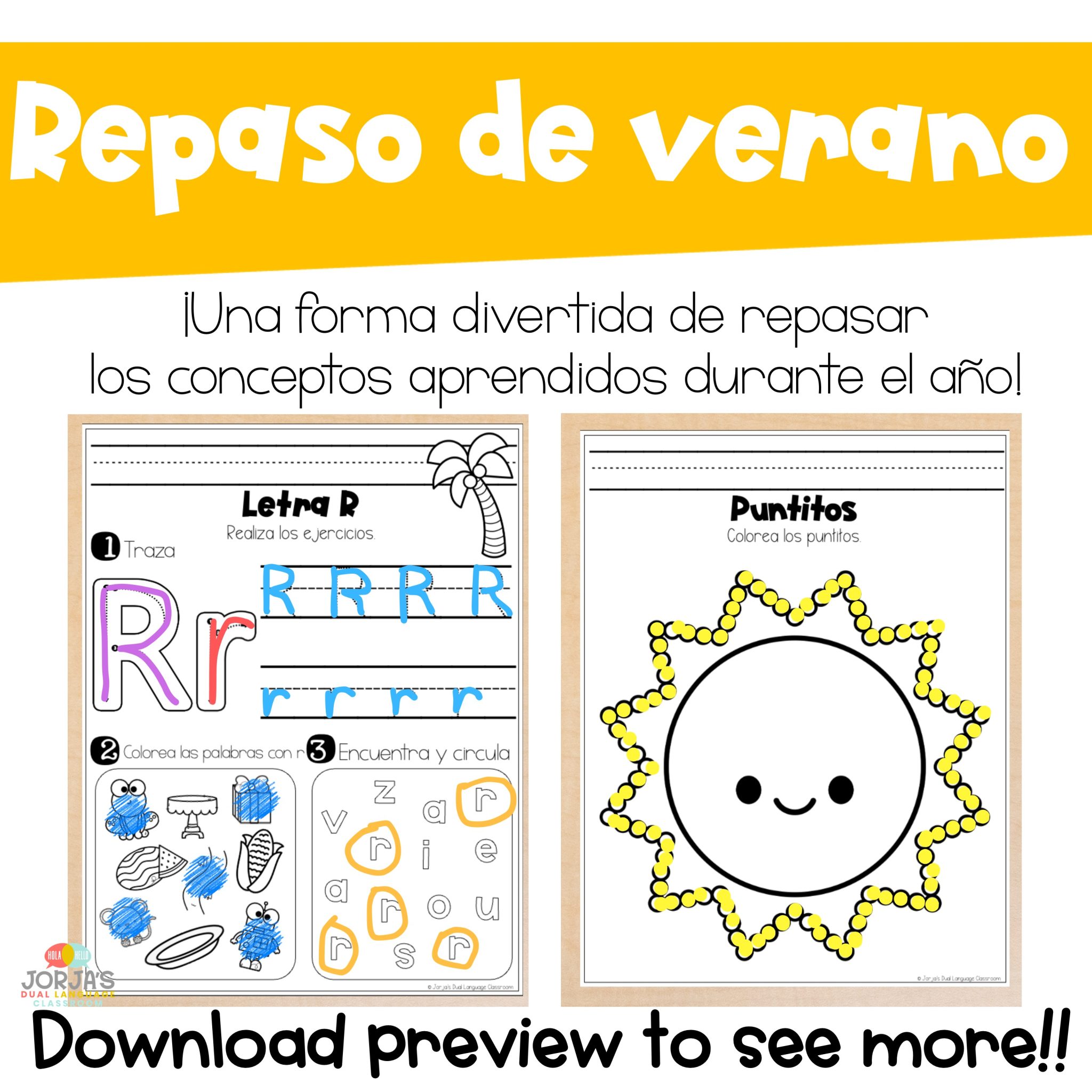 Repaso de verano preescolar Summer Review in Spanish Prek Activities ...