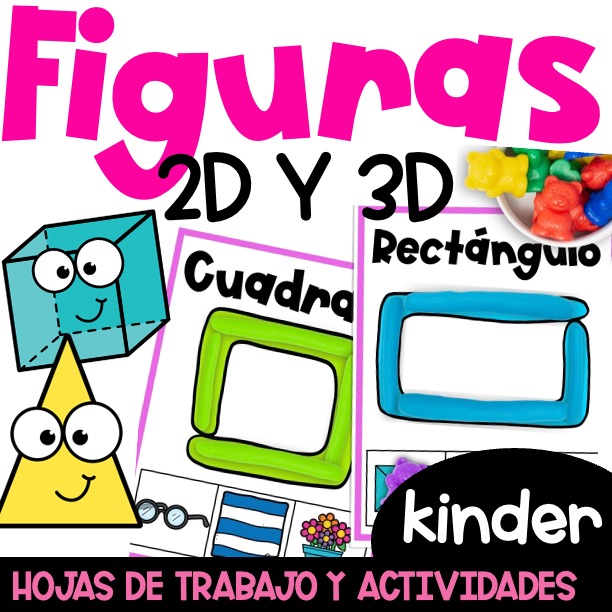 Figuras geométricas actividades y hojas de trabajo Shapes in Spanish 2D ...