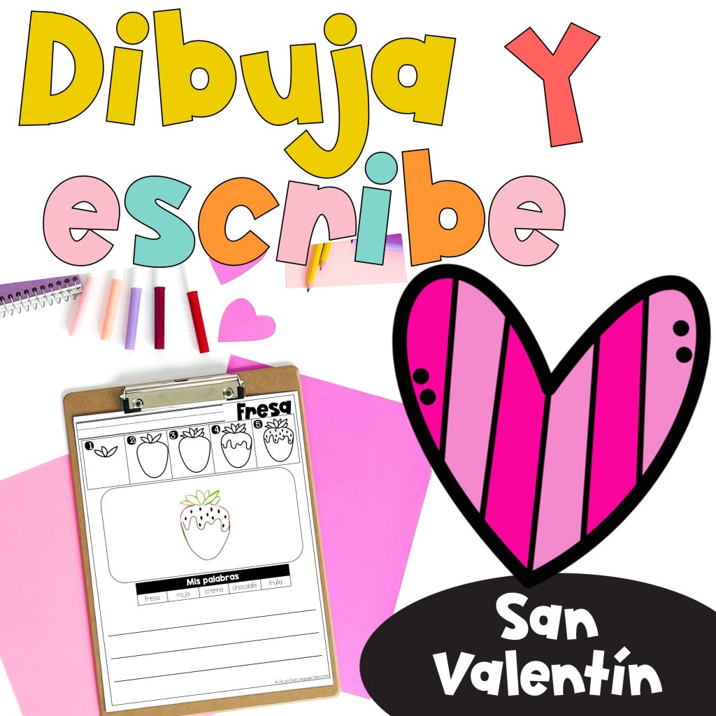 Escritura San Valentín Dibujos Dirigidos Directed Drawing Spanish ...
