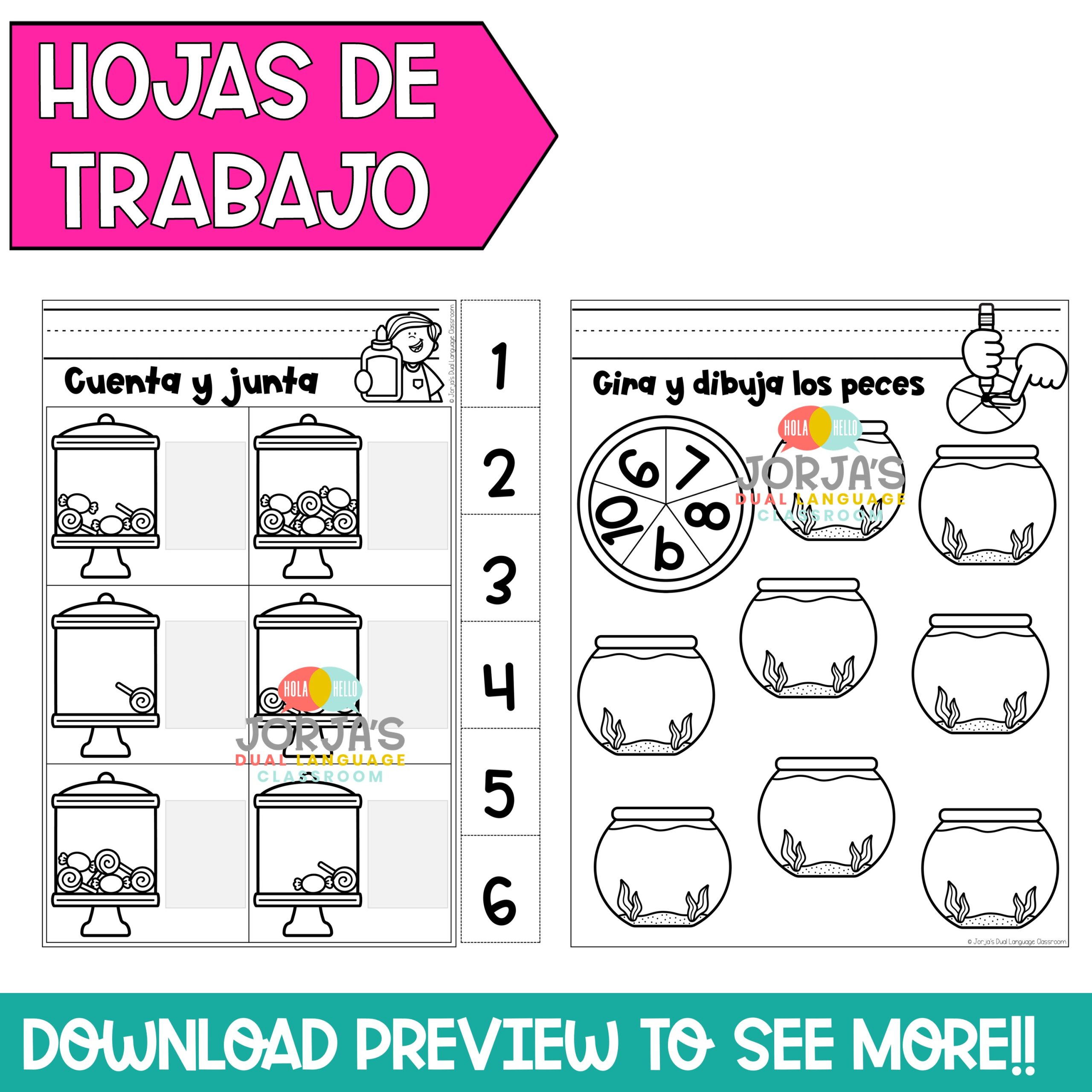 Números en español del 1 al 10 - Hojas de trabajo y actividades ...