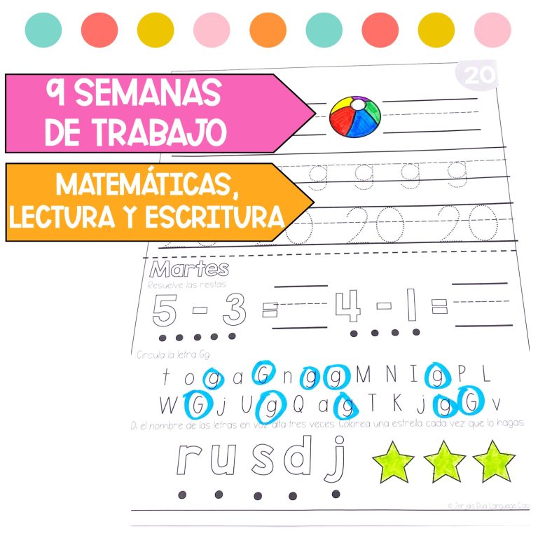 Tarea Kinder Homework Spanish for Kindergarten Matemáticas y Lectura ...