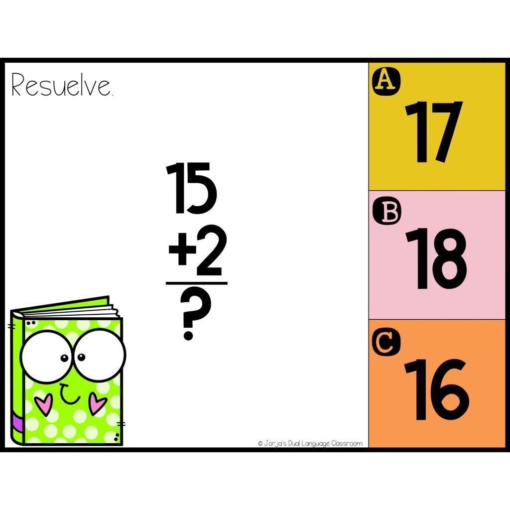 Sumas al 20 Digital Actividades - Addition to 20 Activities in Spanish ...