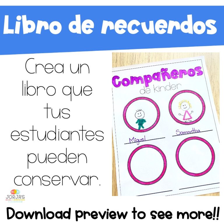 Libro de recuerdos End of year memory book in Spanish - Jorja's Dual ...