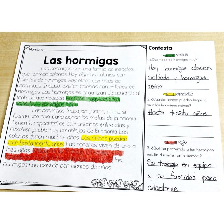 Spanish Reading Comprehension Lectura de comprensión en español textos - Jorja's Dual Language ...