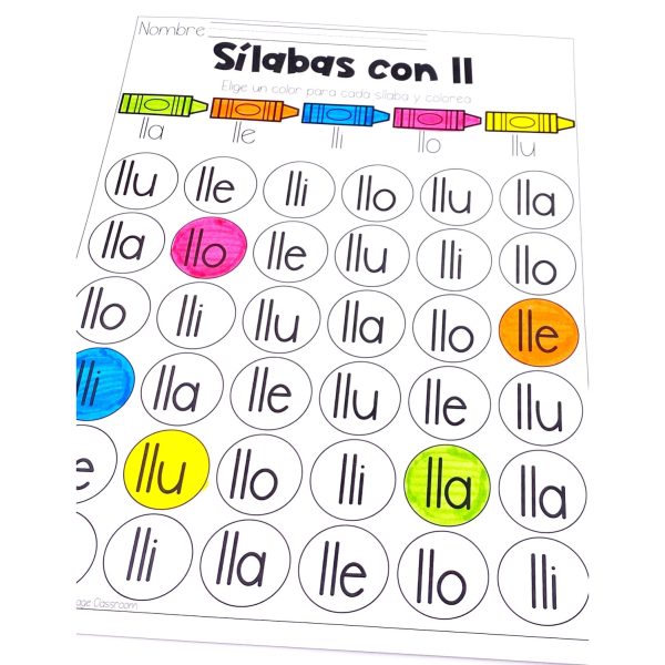 Dígrafo Ll Hojas de trabajo y Actividades para lla lle lli llo llu ...