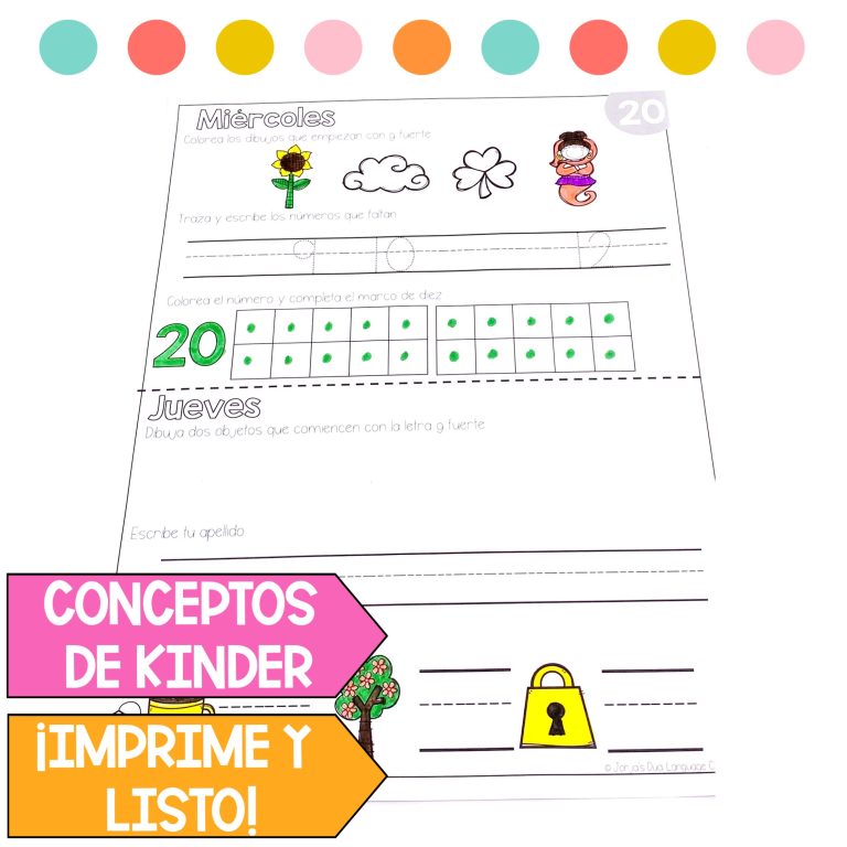 Tarea Kinder Homework Spanish for Kindergarten Matemáticas y Lectura ...