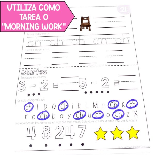 Tarea Kinder Homework Spanish for Kindergarten Matemáticas y Lectura ...