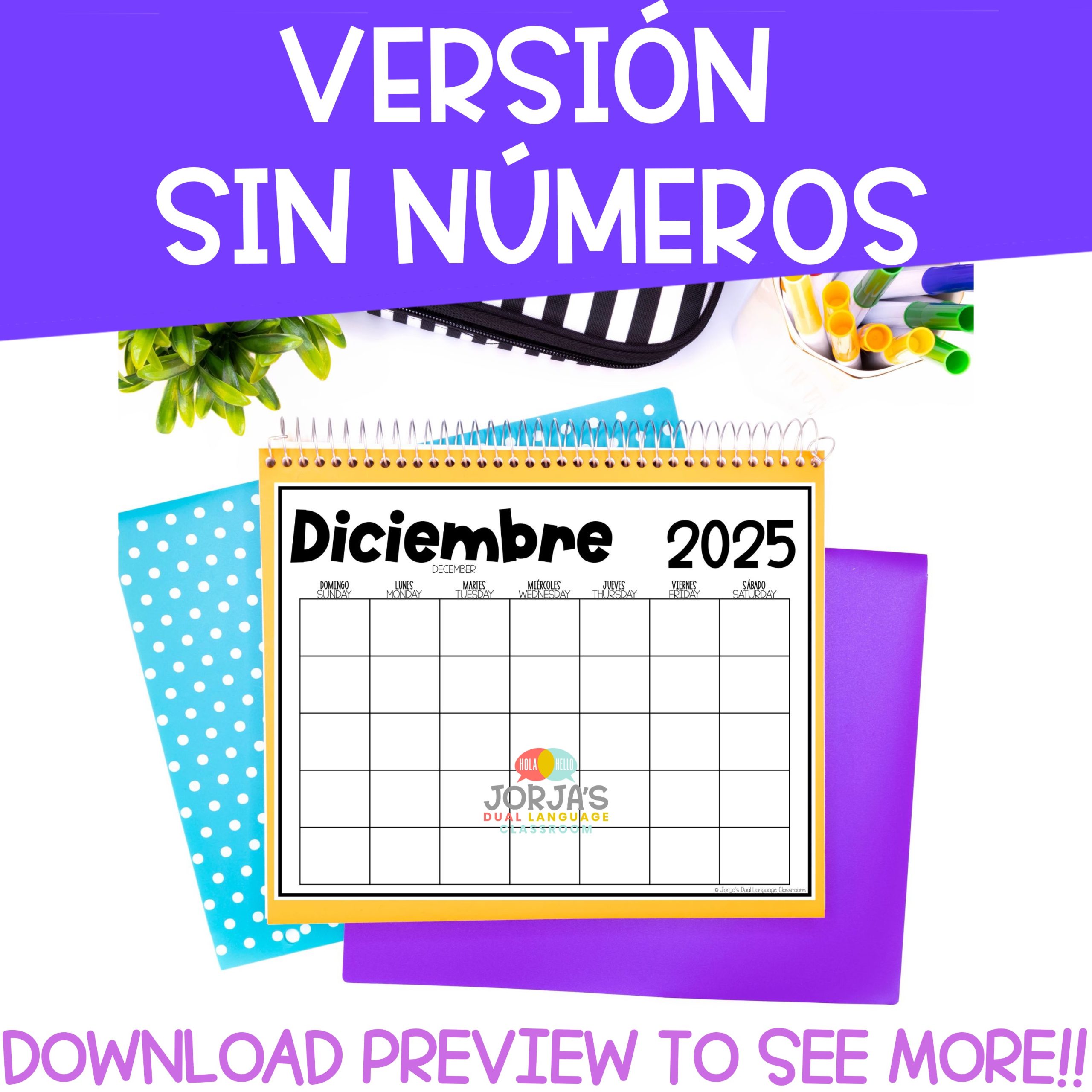 Directed Drawing Calendar in Spanish and Bilingual Calendario español ...