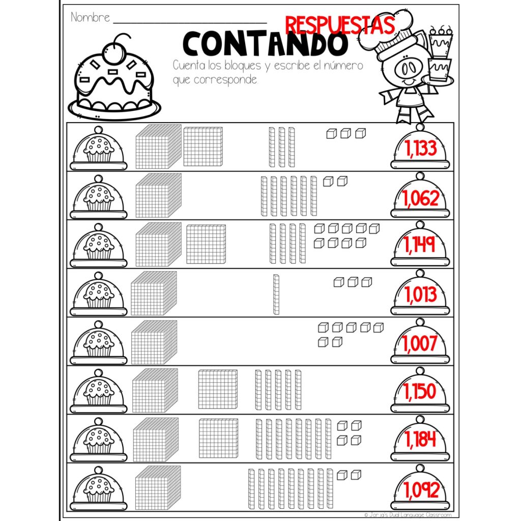 Valor posicional Hojas de trabajo 2do grado Place Value in Spanish ...