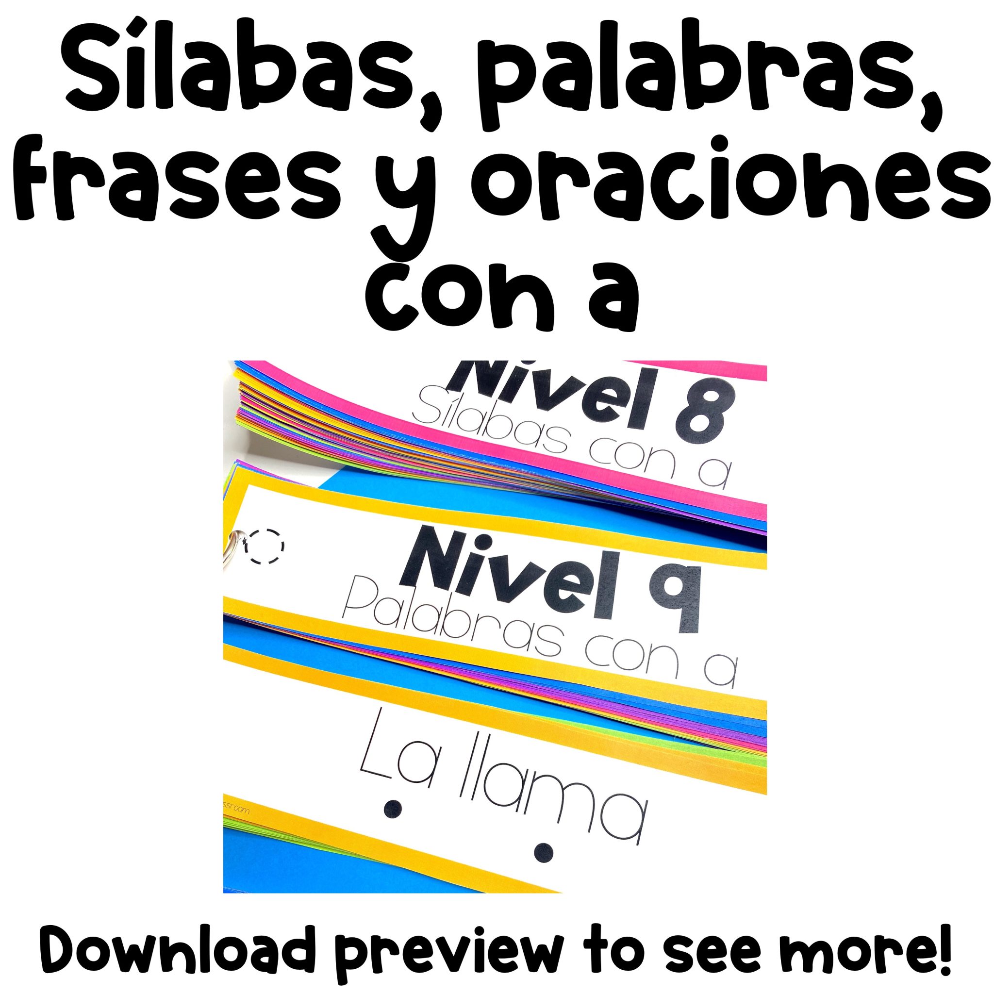 Sílabas y palabras con A Fluidez Fluency in Spanish Words with A ...