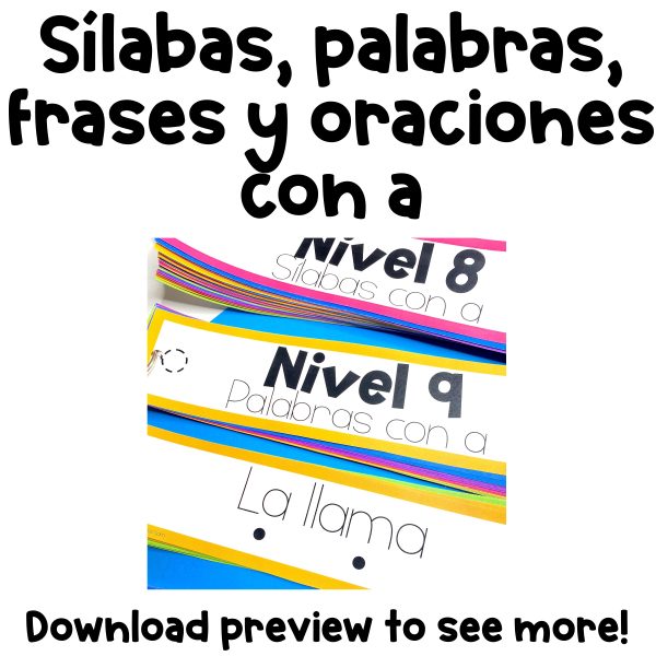 Sílabas y palabras con A Fluidez Fluency in Spanish Words with A ...