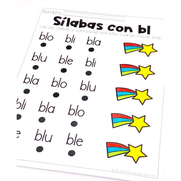 Sílabas trabadas BL Hojas de trabajo, juegos, actividades y mini ...