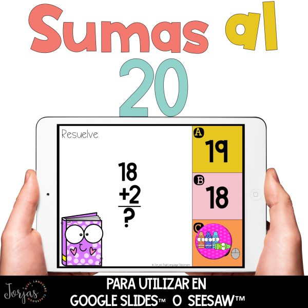 Sumas al 20 Digital Actividades - Addition to 20 Activities in Spanish ...