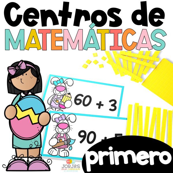 Centros de matemáticas para primer grado abril Math centers in Spanish ...