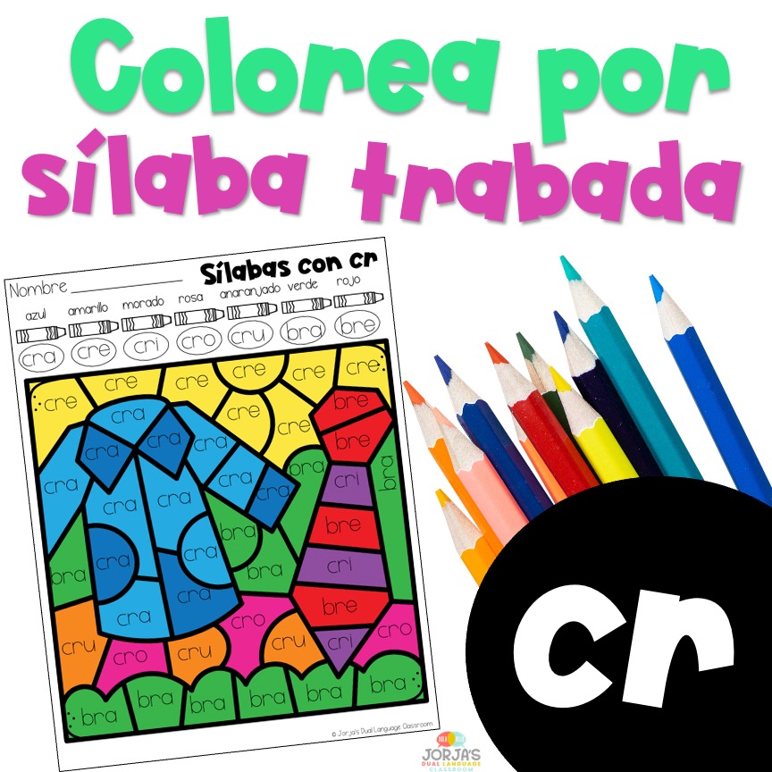 Sílabas trabadas CR Colorea por sílaba Actividades para sílabas con CR ...