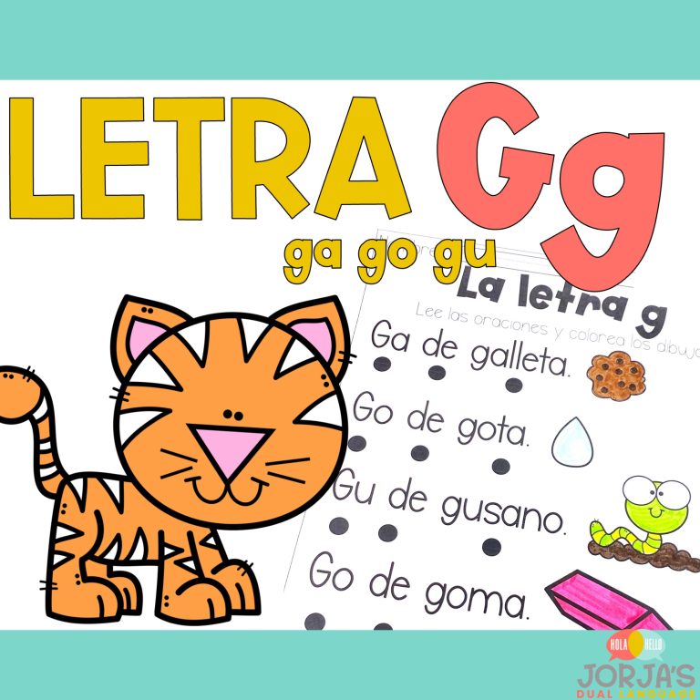 Letra g Sílabas con ga go gu Hojas de trabajo y actividades Letter G in ...