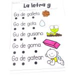 Letra g Sílabas con ga go gu Hojas de trabajo y actividades Letter G in ...