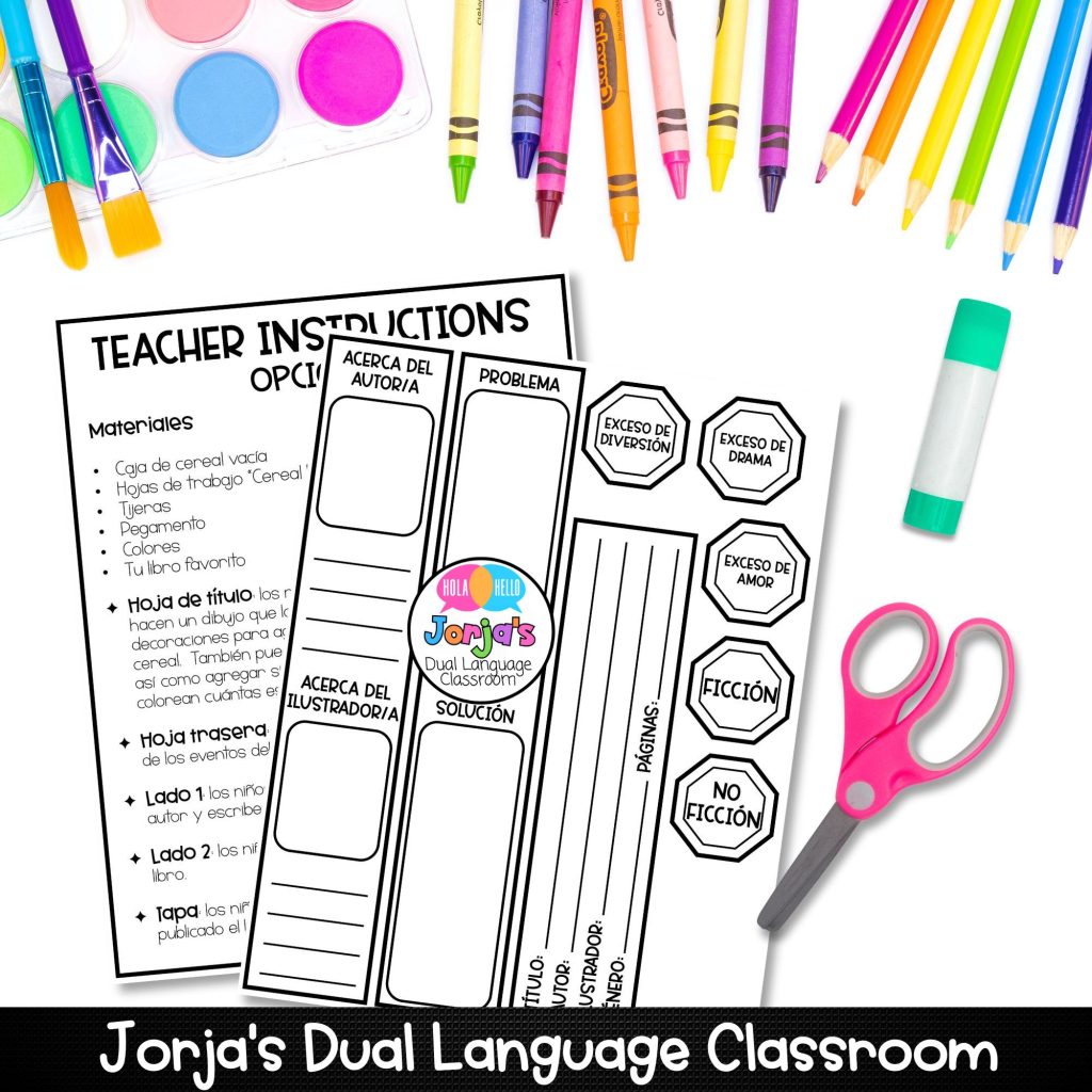 Reporte de libro con una caja de cereal - Jorja's Dual Language Classroom