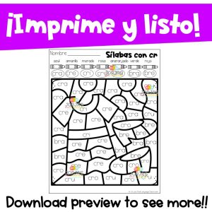 Sílabas trabadas CR Colorea por sílaba Actividades para sílabas con CR ...