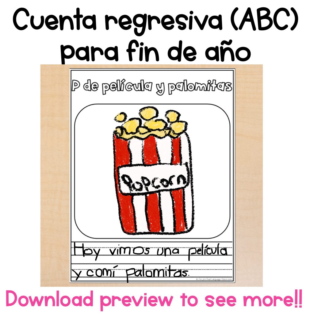 Cuenta regresiva Fin de año ABC Countdown in Spanish for End of the ...