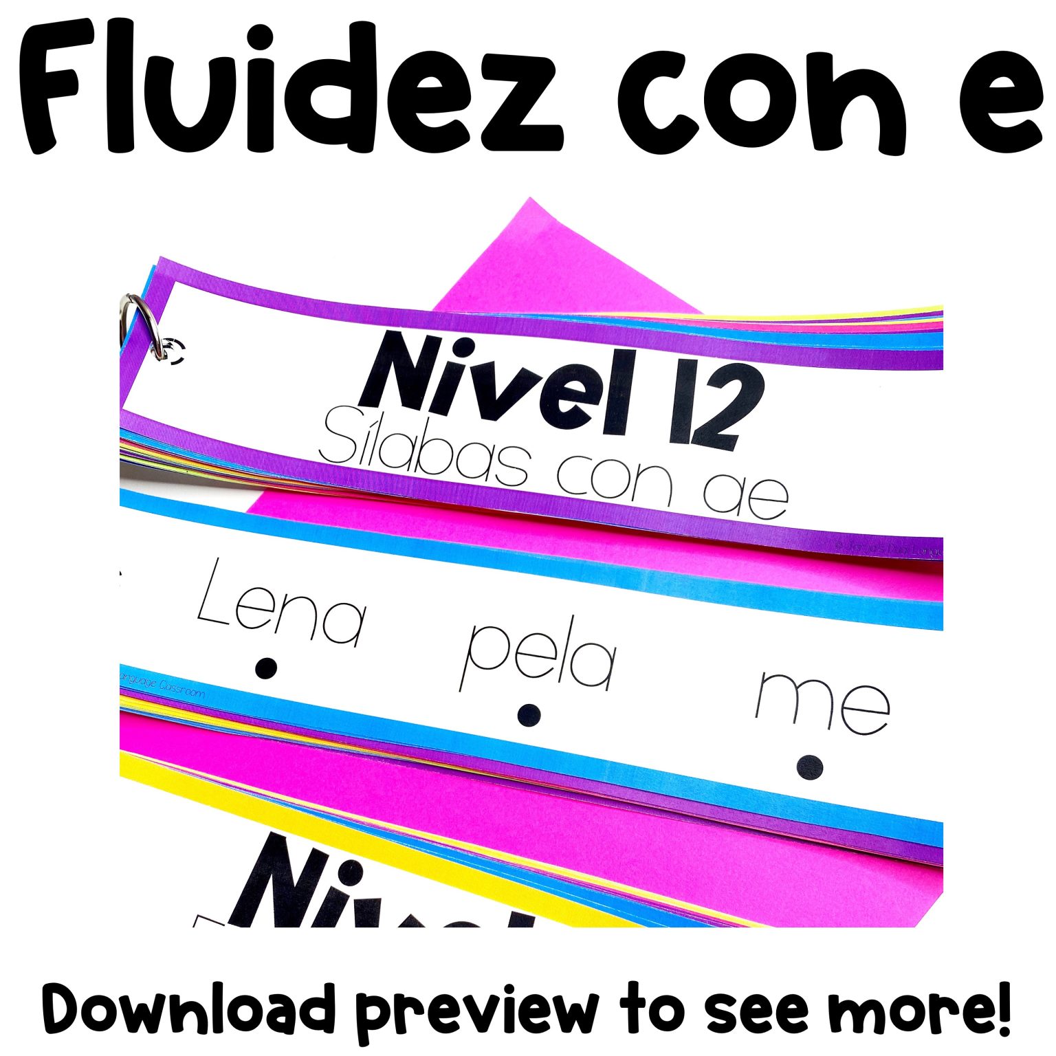 Sílabas y palabras con e Fluidez Fluency in Spanish Words with e ...