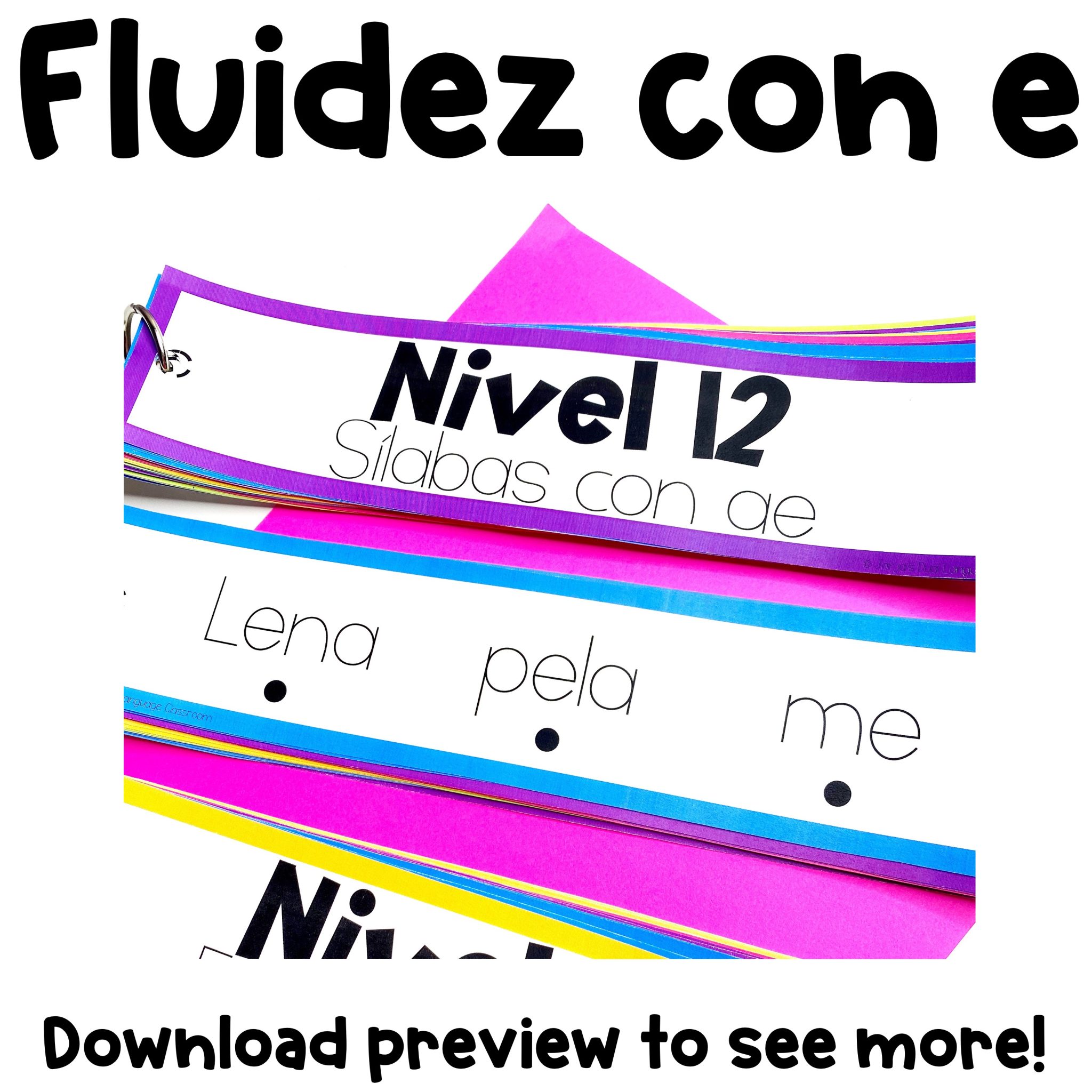 Sílabas y palabras con e Fluidez Fluency in Spanish Words with e ...