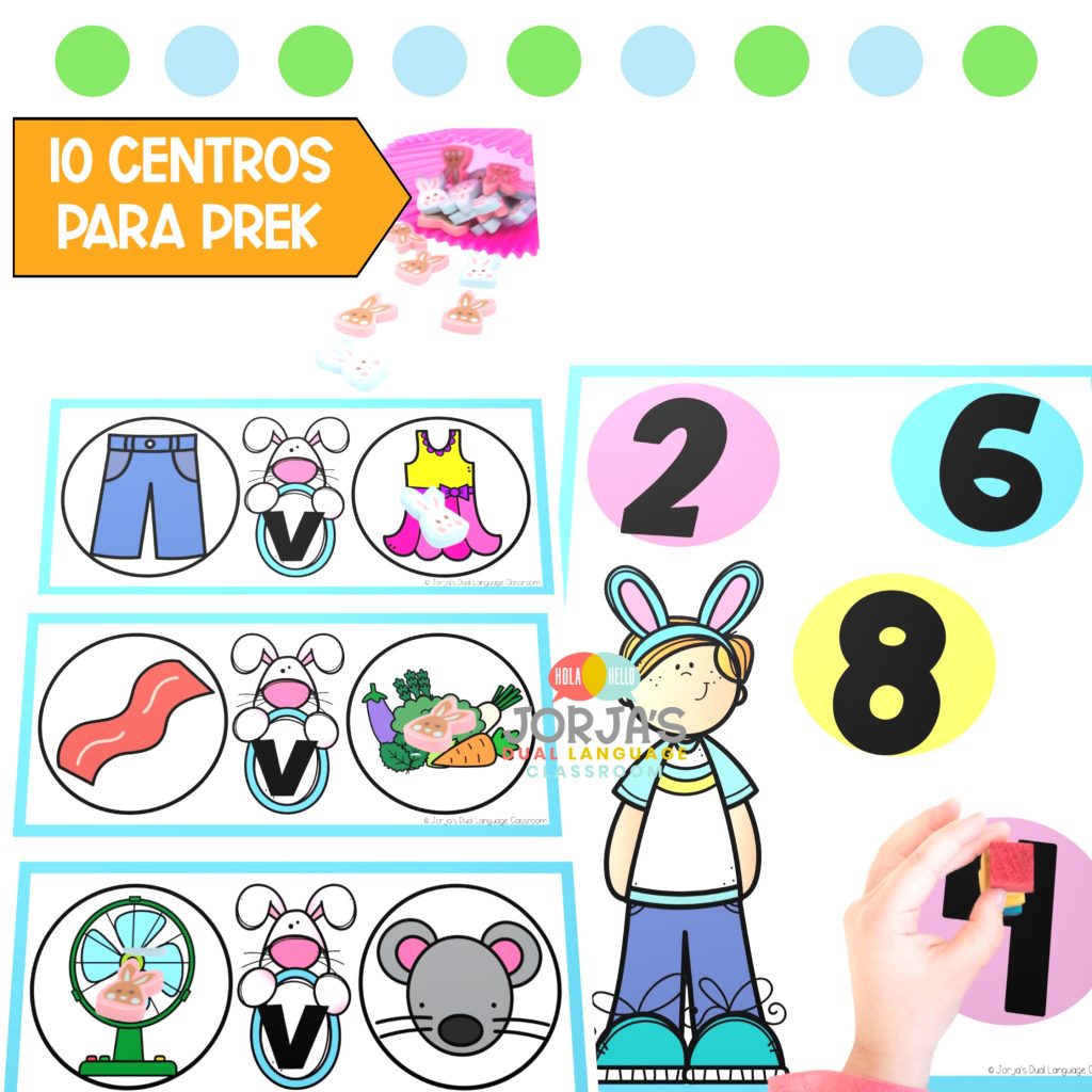 Centros de lectura y matemáticas PRE KINDER Prek Centers in Spanish ...
