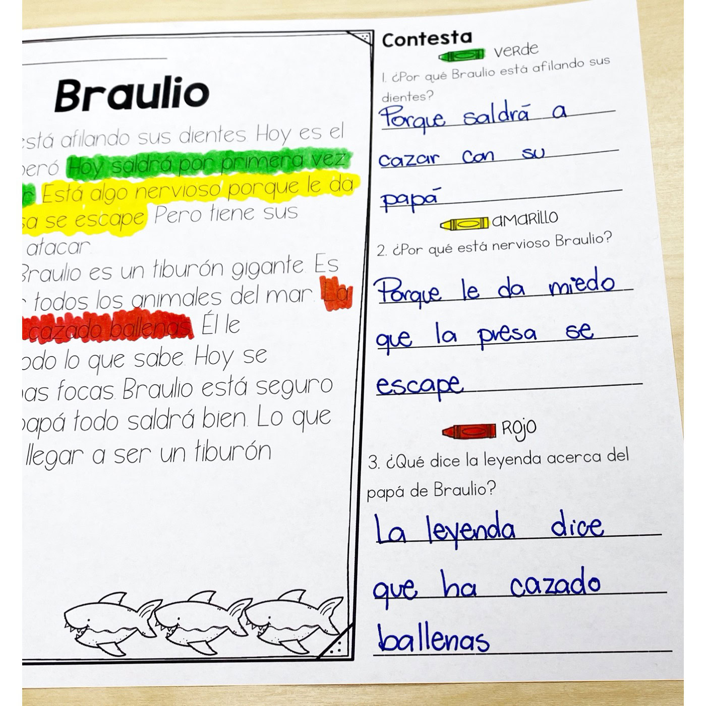 Lectura de comprensión Reading Comprehension Spanish Comprensión ...