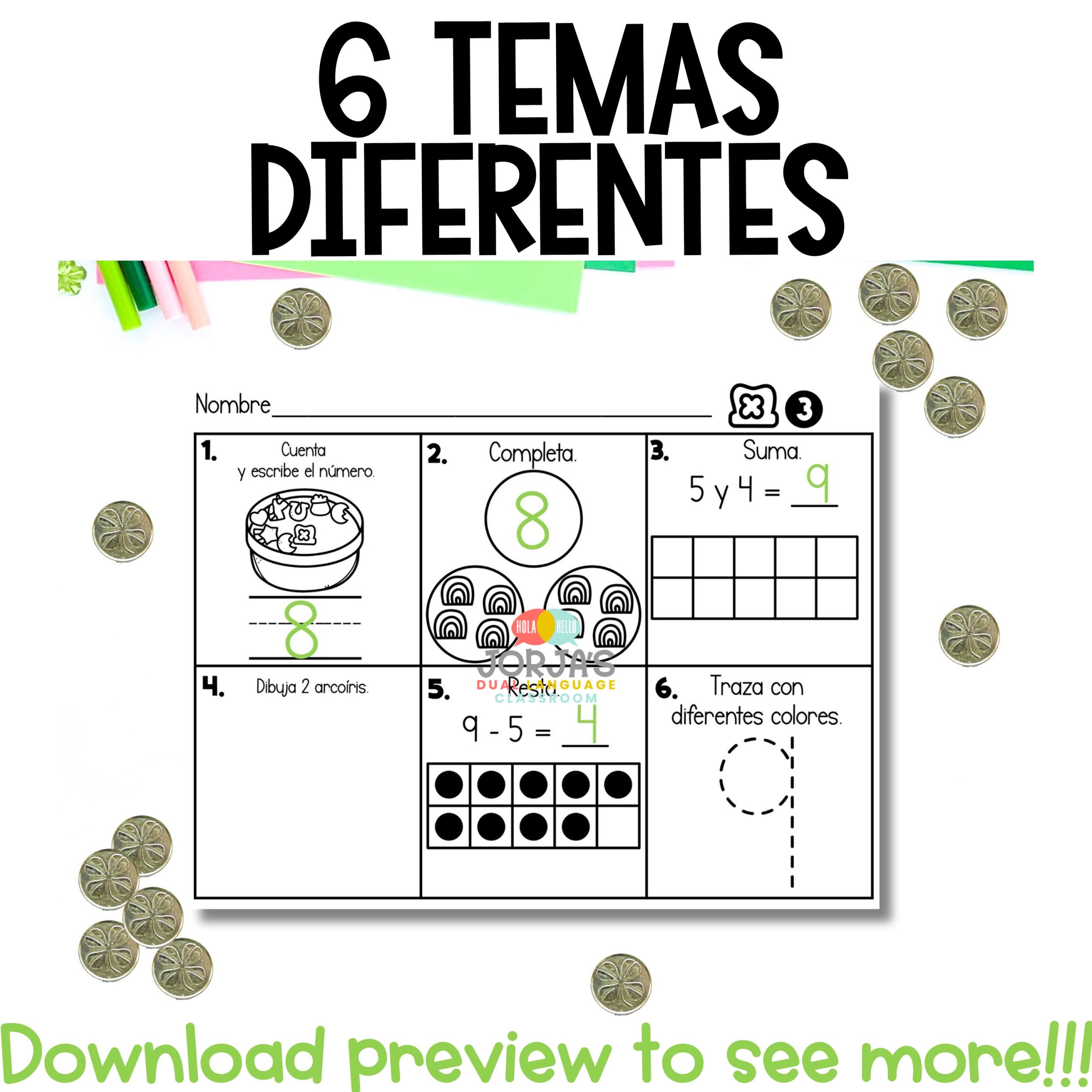 Repaso diario kínder español Kinder Spanish Spiral Review MARZO - Jorja ...